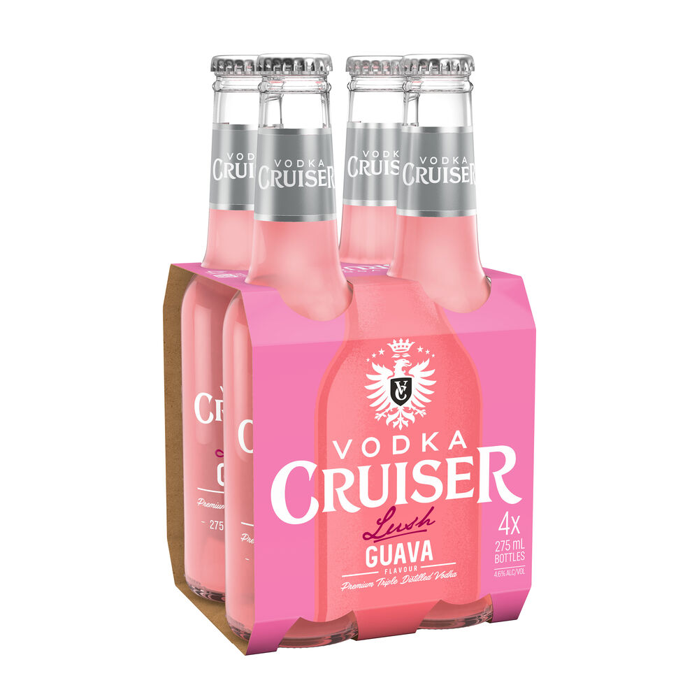Vodka Cruiser Lush Guava 275mL - Single, 4 & 24 Pack Deals
