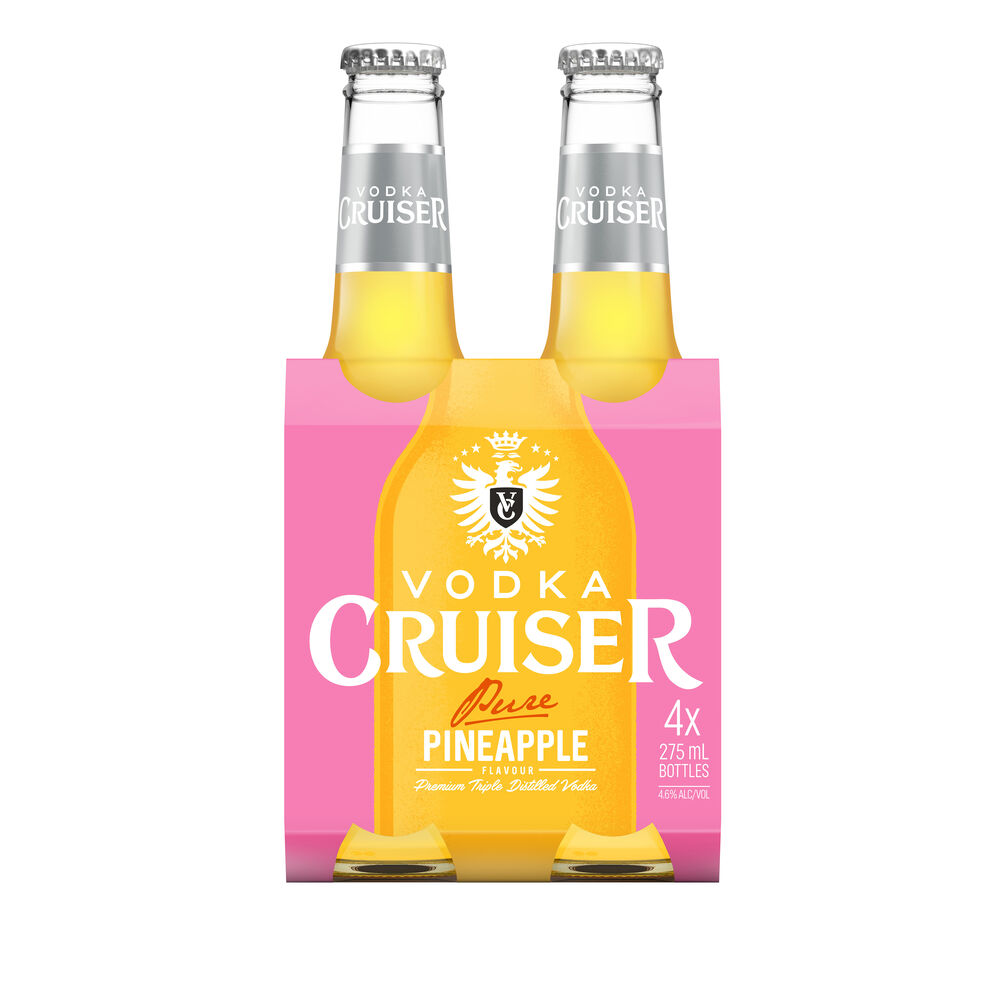 Vodka Cruiser Pure Pineapple 275mL - Single, 4 & 24 Pack Deals