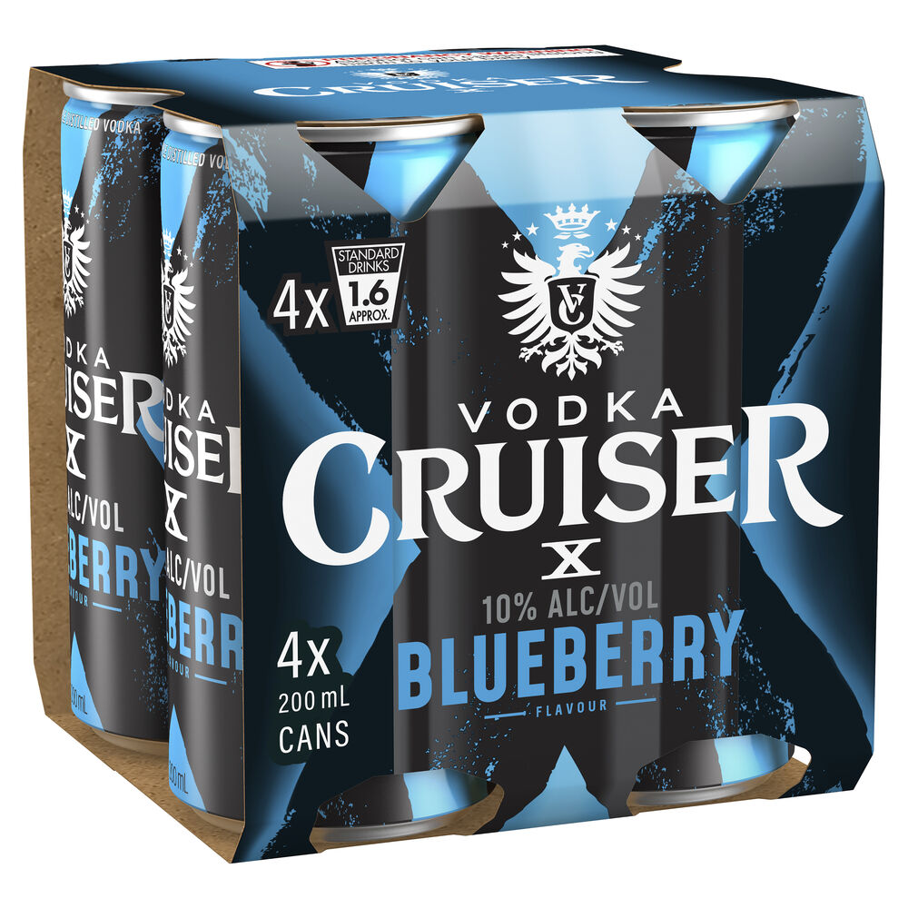 Vodka Cruiser X Blueberry 10% Can 200mL | Liquorland