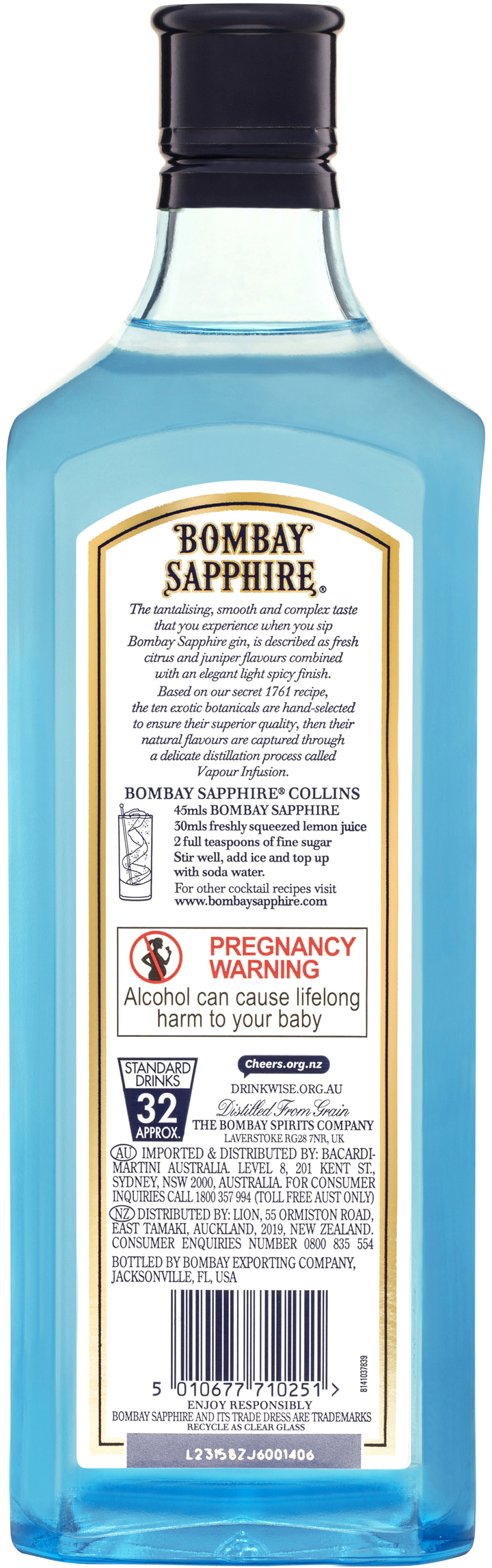 Buy Bombay Sapphire Gin 1L Online