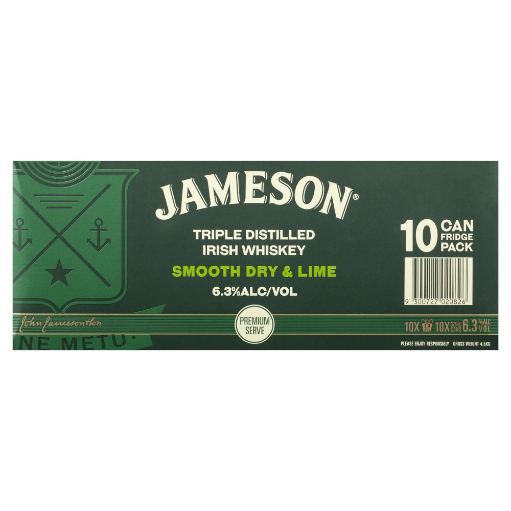 Buy Jameson Smooth Dry & Lime (10 pack) Can Online