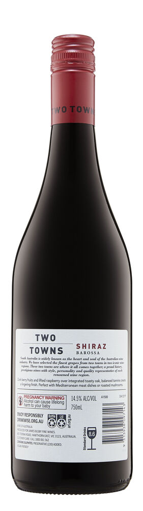Two Towns Barossa Shiraz 750mL | Liquorland