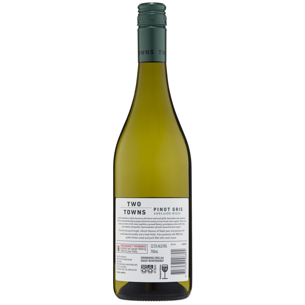 Two Towns Adelaide Hills Pinot Gris 750mL | Liquorland