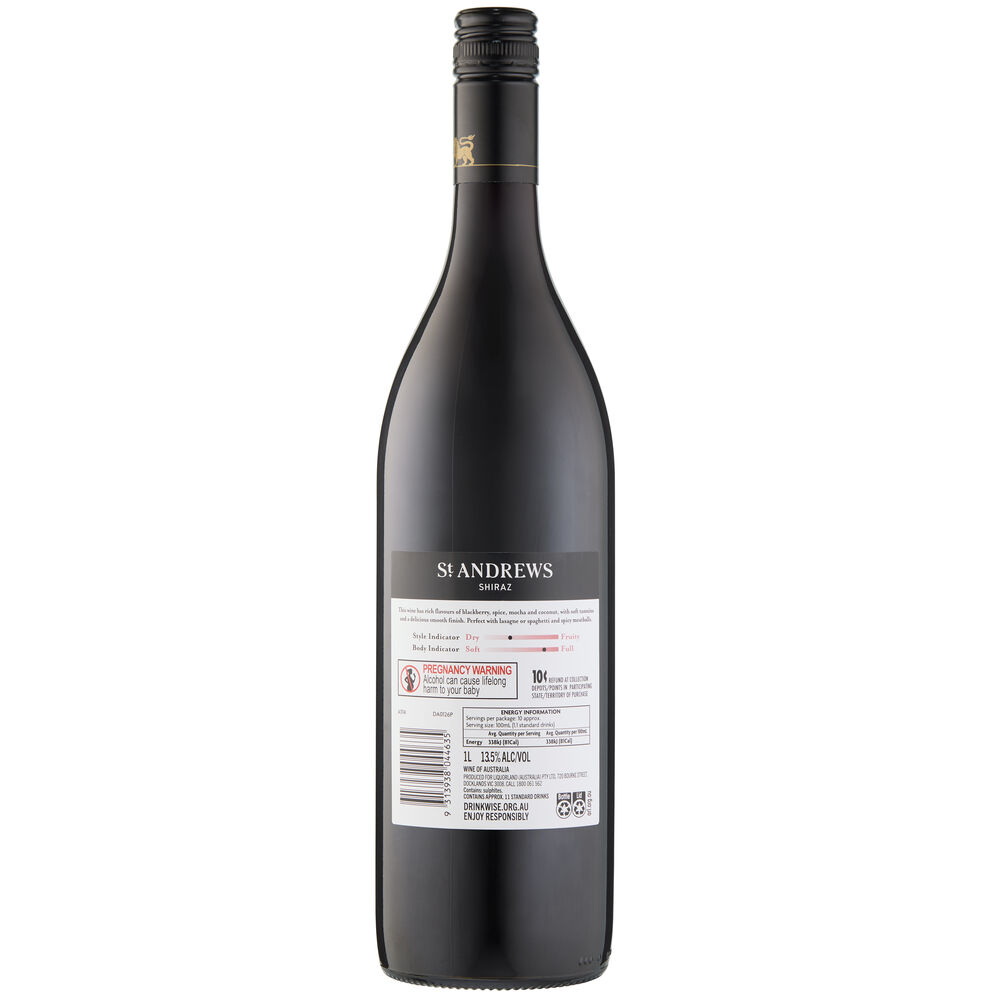 St Andrews Shiraz 1L | Liquorland