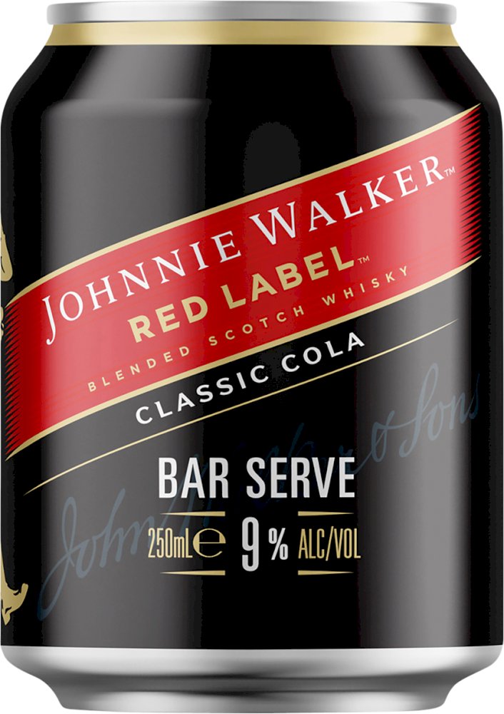 Buy Johnnie Walker & Cola Bar Serve 9% Can 250mL Online