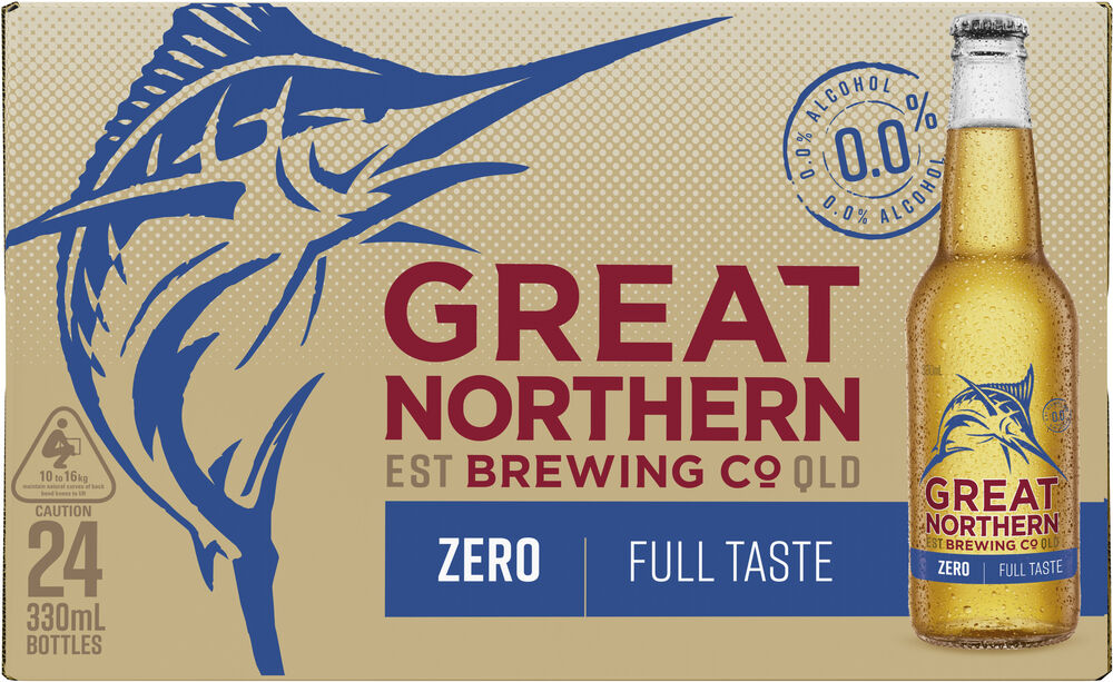 Great Northern Zero Bottle 330mL - Single, 6 & 24 Pack Deals