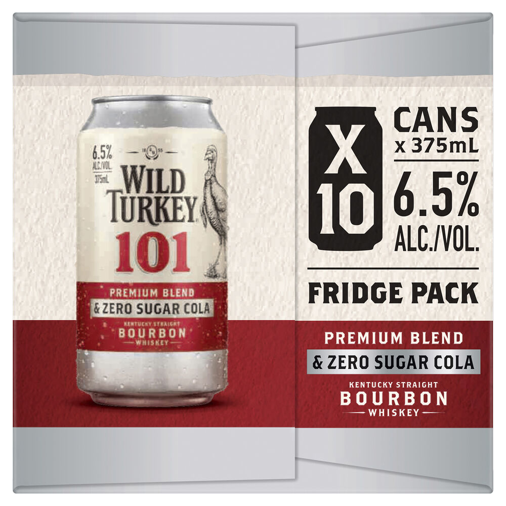Wild Turkey & Cola 101 Zero Sugar Cans 375mL | Liquorland