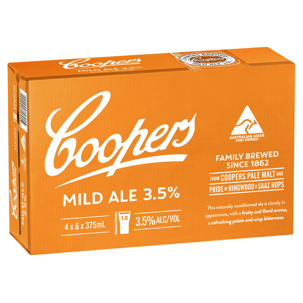 Coopers Mild Ale Cans 375mL - Single, 6 & 24 Pack Deals