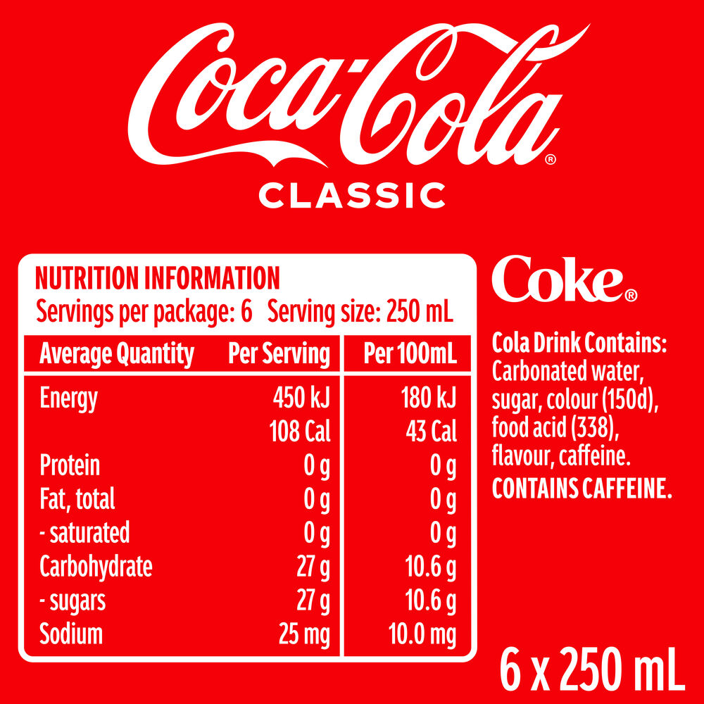Coca Cola Classic Soft Drink Can 250mL | Liquorland