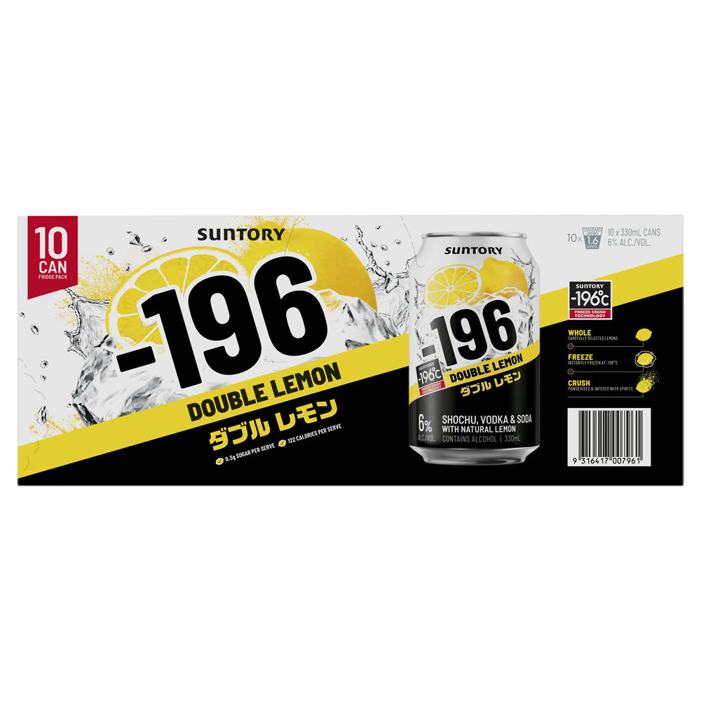 Buy -196 Double Lemon & Vodka Can 330ml 10pk Online