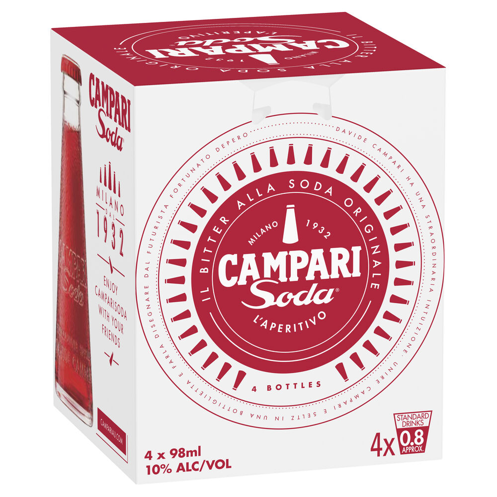 Campari Soda Bottle 98ml - 4 & 24 Pack Deals