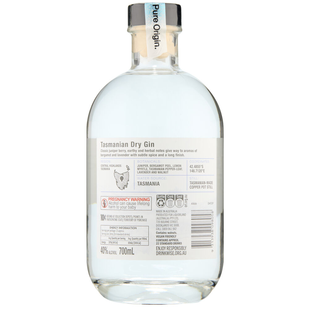 Pure Origin Tasmanian Gin 700mL | Liquorland