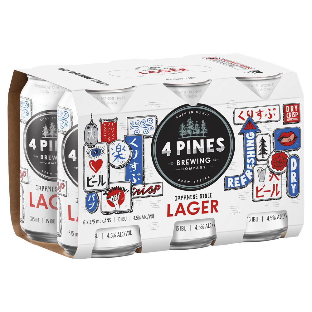 4 Pines Brewing Japanese Lager Can 375mL | Liquorland