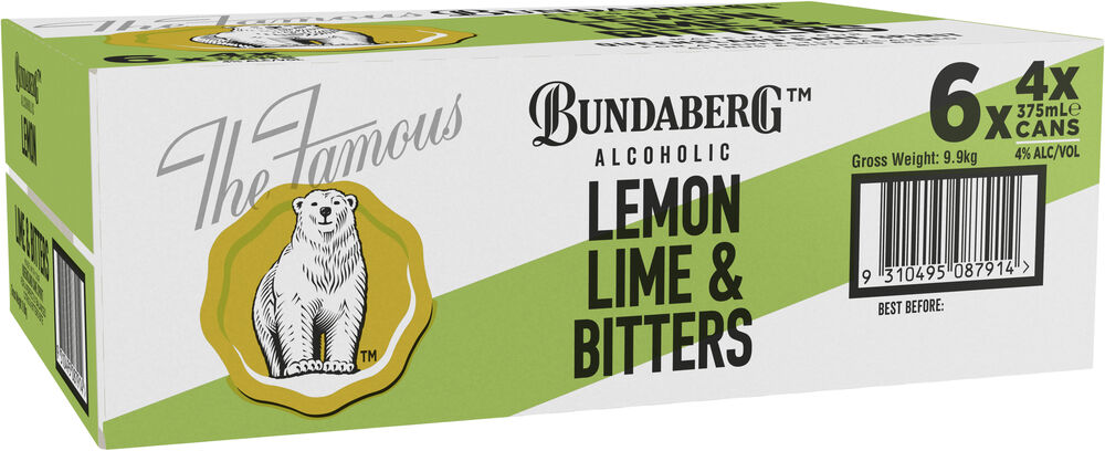 Bundaberg Lemon Lime Bitters - Single, 4 & 24 Pack Deals