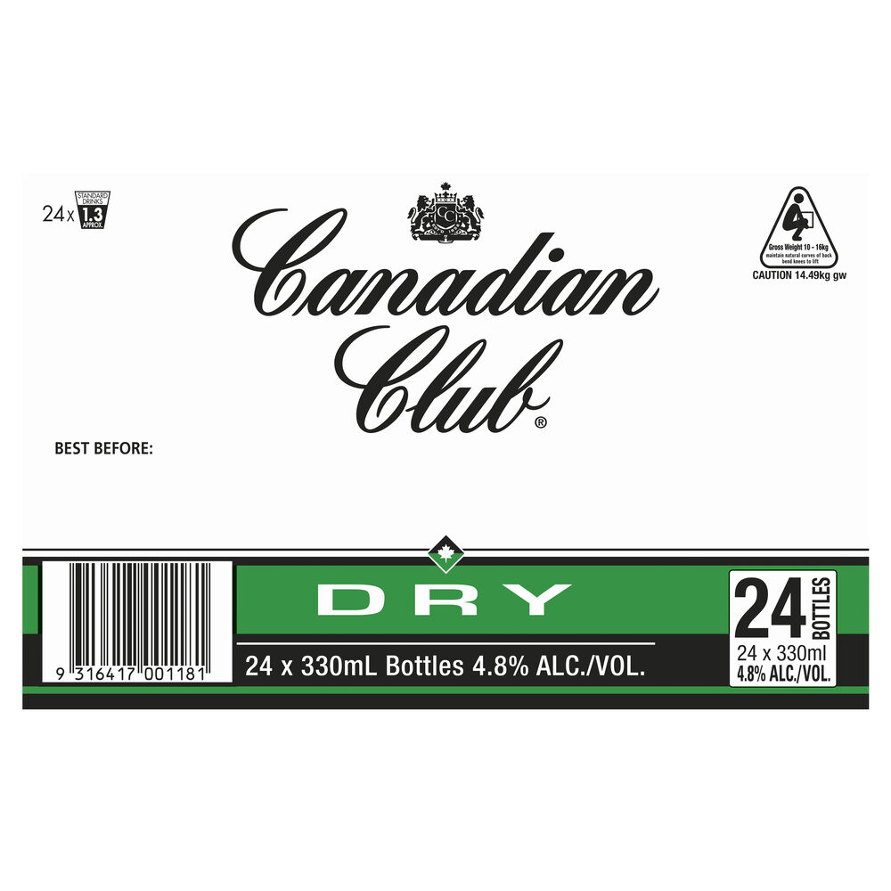 Canadian Club & Dry 4.8% - Single, 4 & 24 Pack Deals