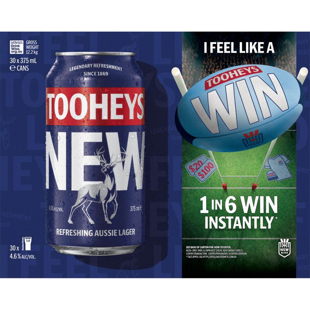 Tooheys New Block Can 375mL | Liquorland