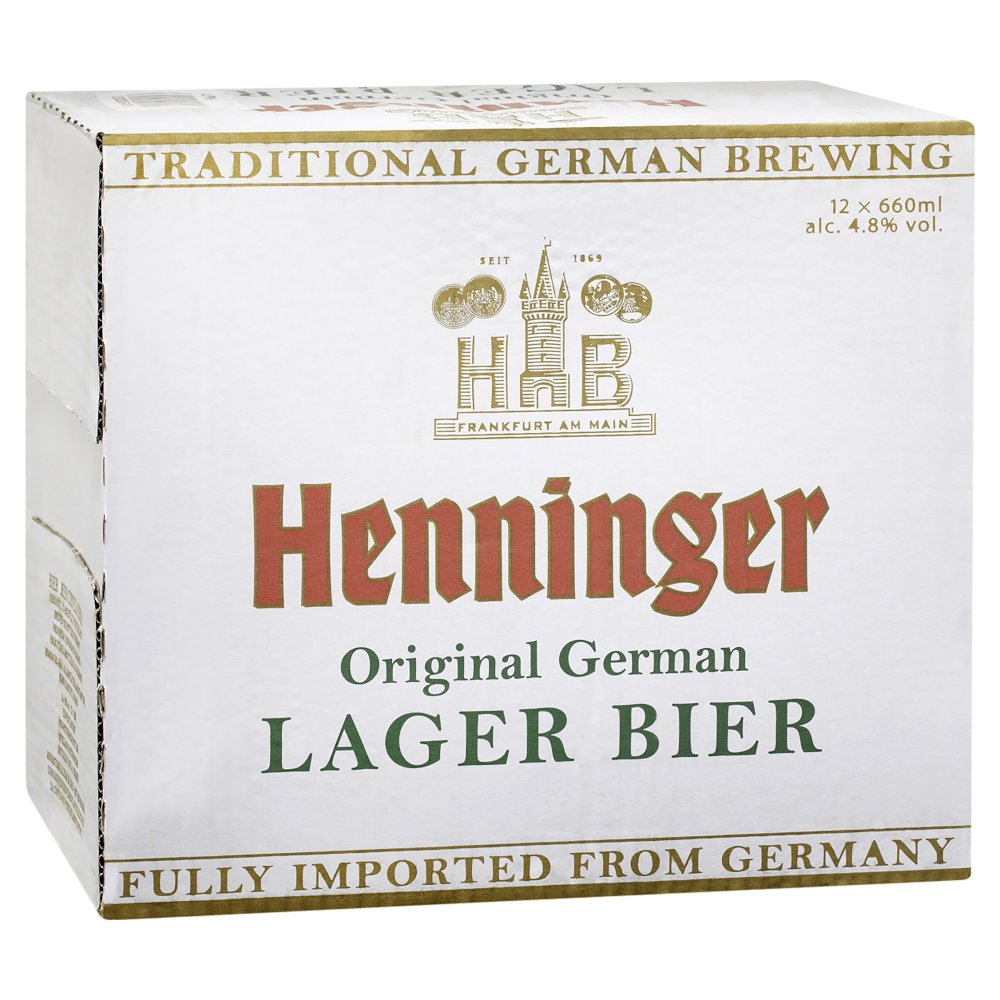 Henninger Lager Bottle 660mL - Single & 12 Pack Deals
