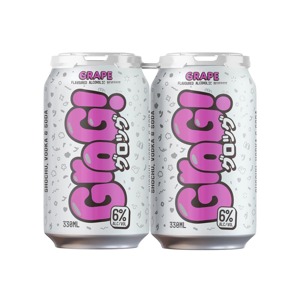 Grog Grape Sochu Vodka & Soda Can 330mL | Vintage Cellars