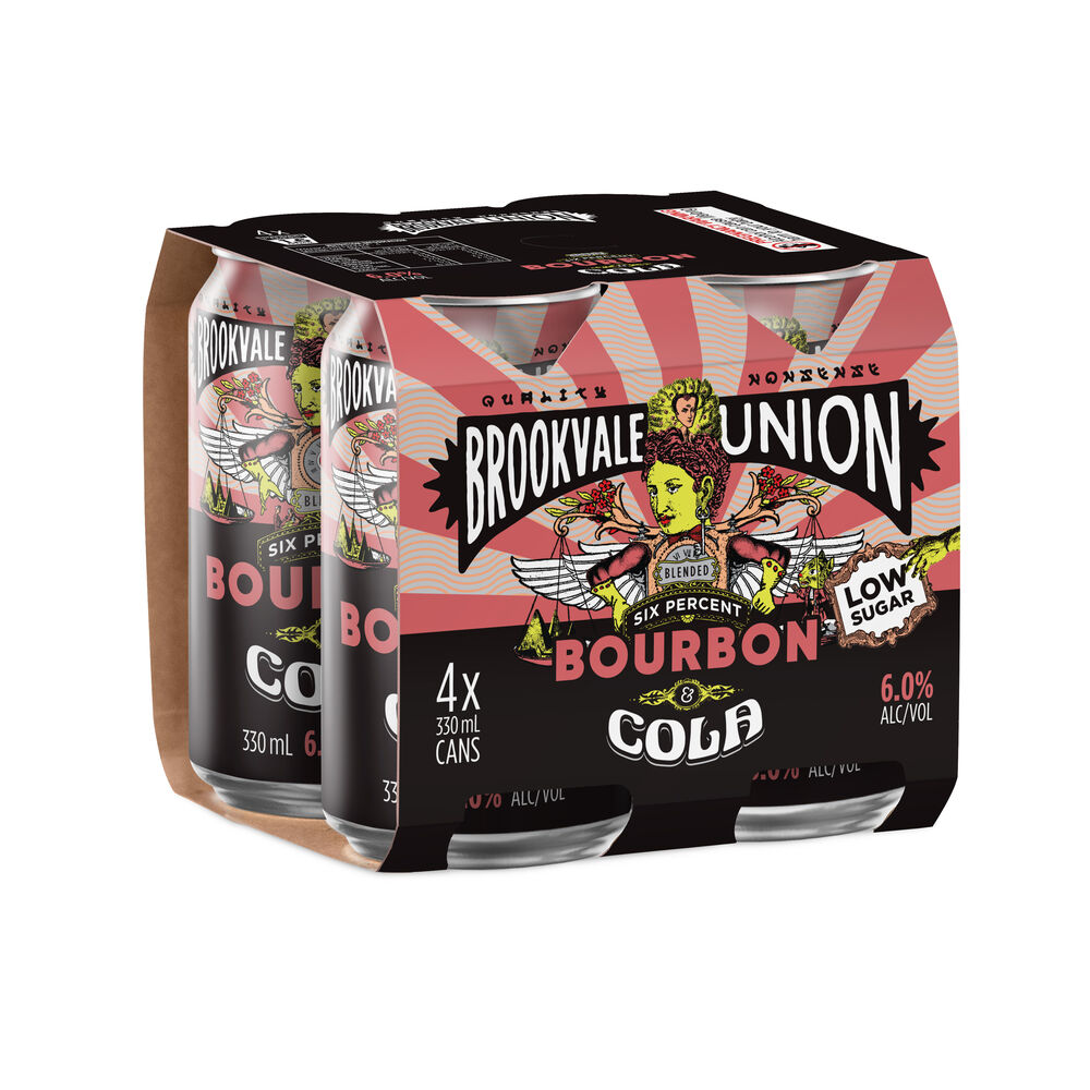 Brookvale Union Bourbon & Cola Can 330mL - Single, 4 & 24 Pack Deals