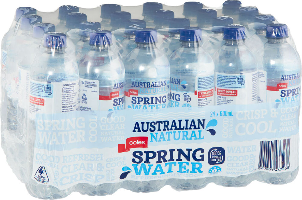 Coles Spring Water 24 Pack 600mL - 24 Pack Deals