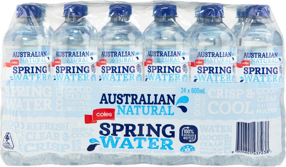 Coles Spring Water 24 Pack 600mL - 24 Pack Deals