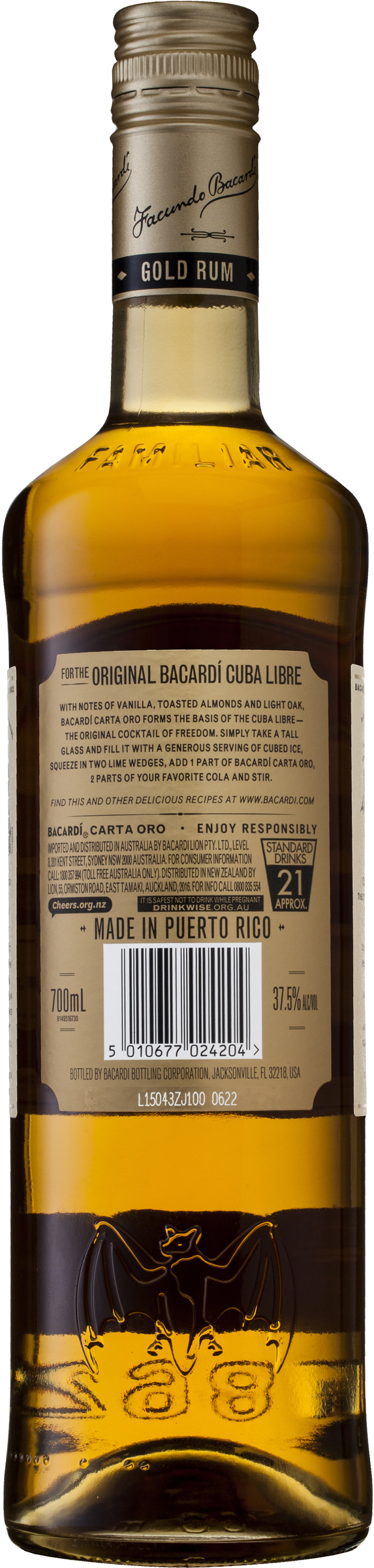 Bacardi Gold Rum 700mL | Liquorland