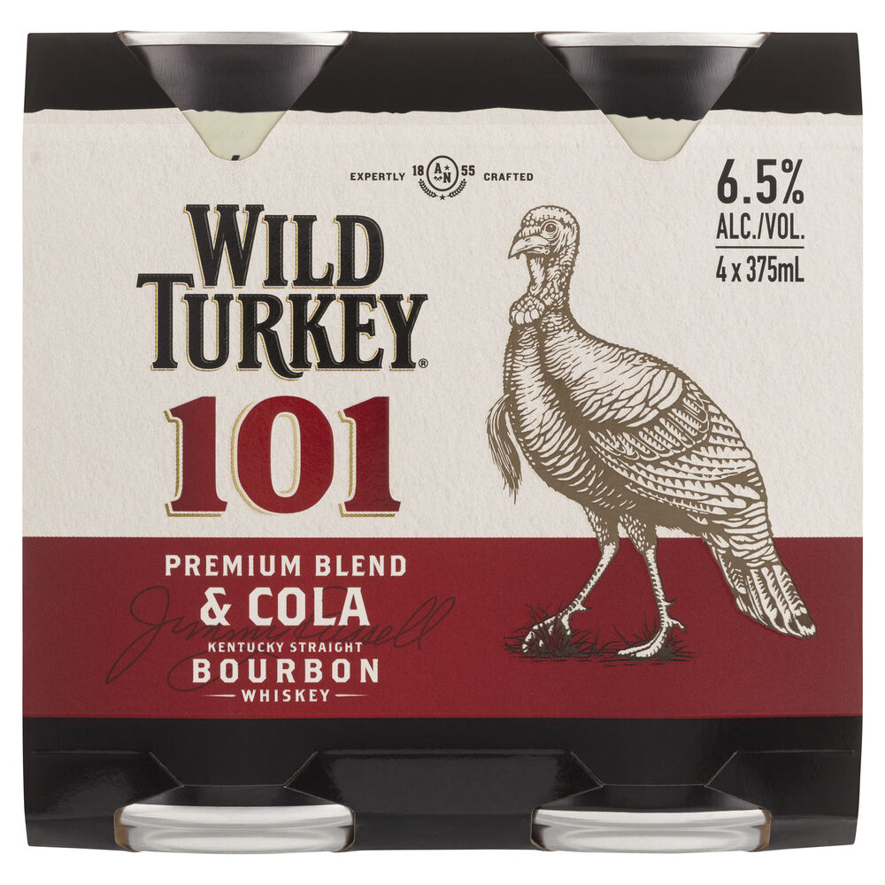 Wild Turkey & Cola 101 Can 375mL - 4 & 24 Pack Deals
