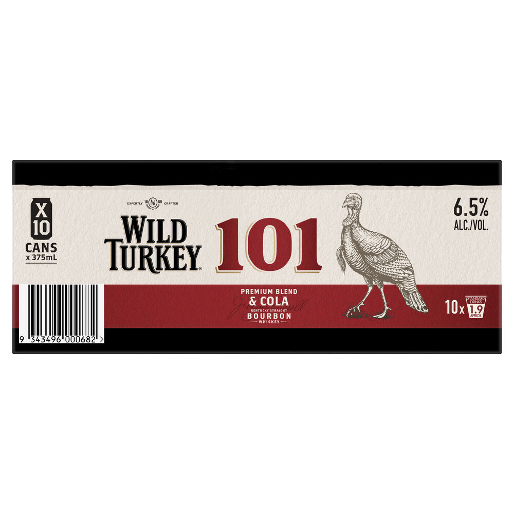 Wild Turkey & Cola 101 Can 375mL 10pk | Liquorland