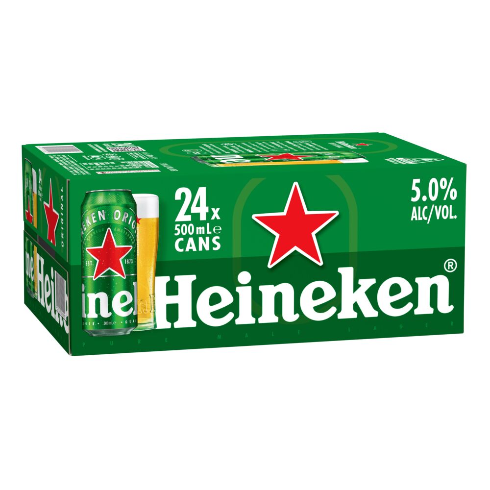 Heineken Can 500mL - Single, 6 & 24 Pack Deals