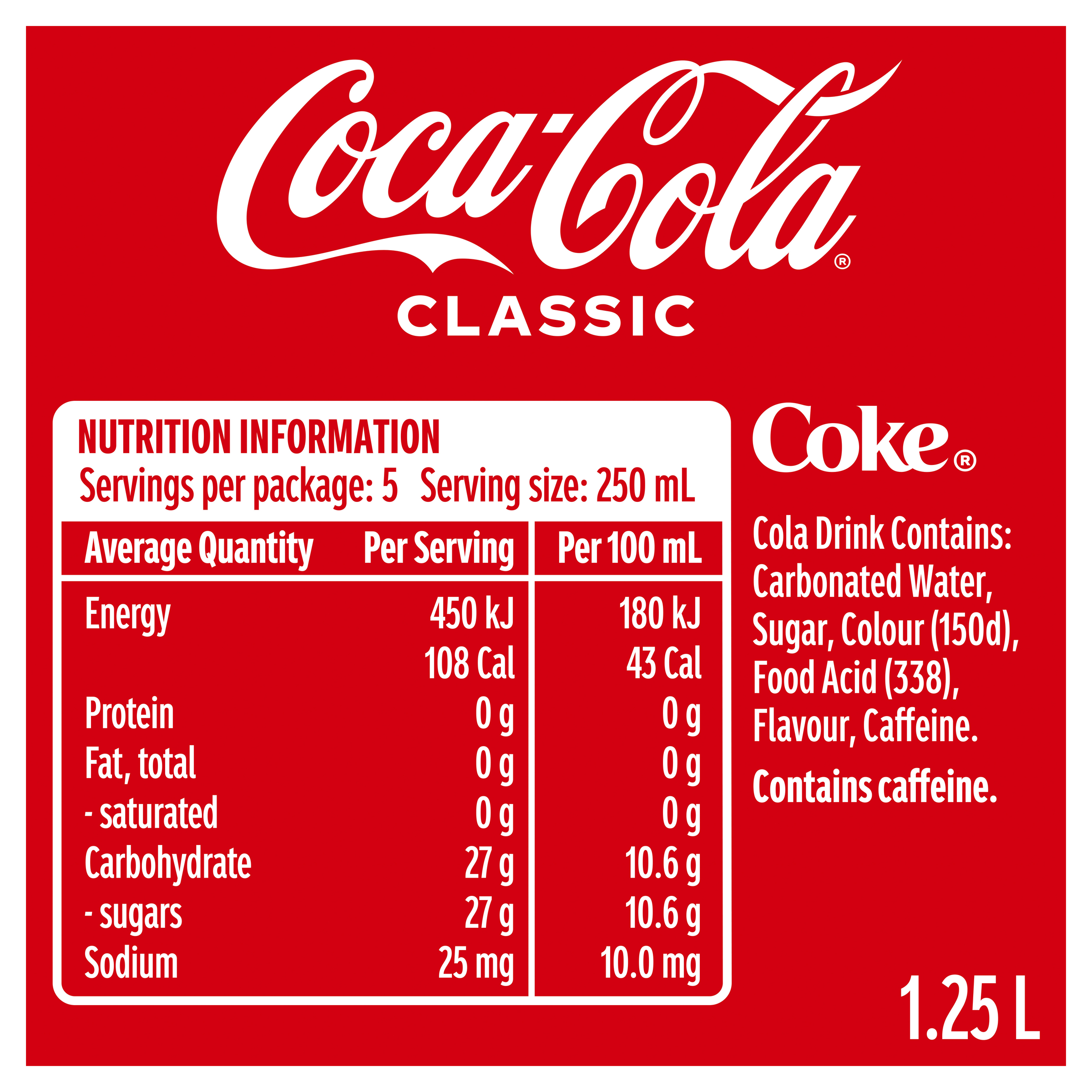 Coca Cola Classic Soft Drink 1250mL | Liquorland