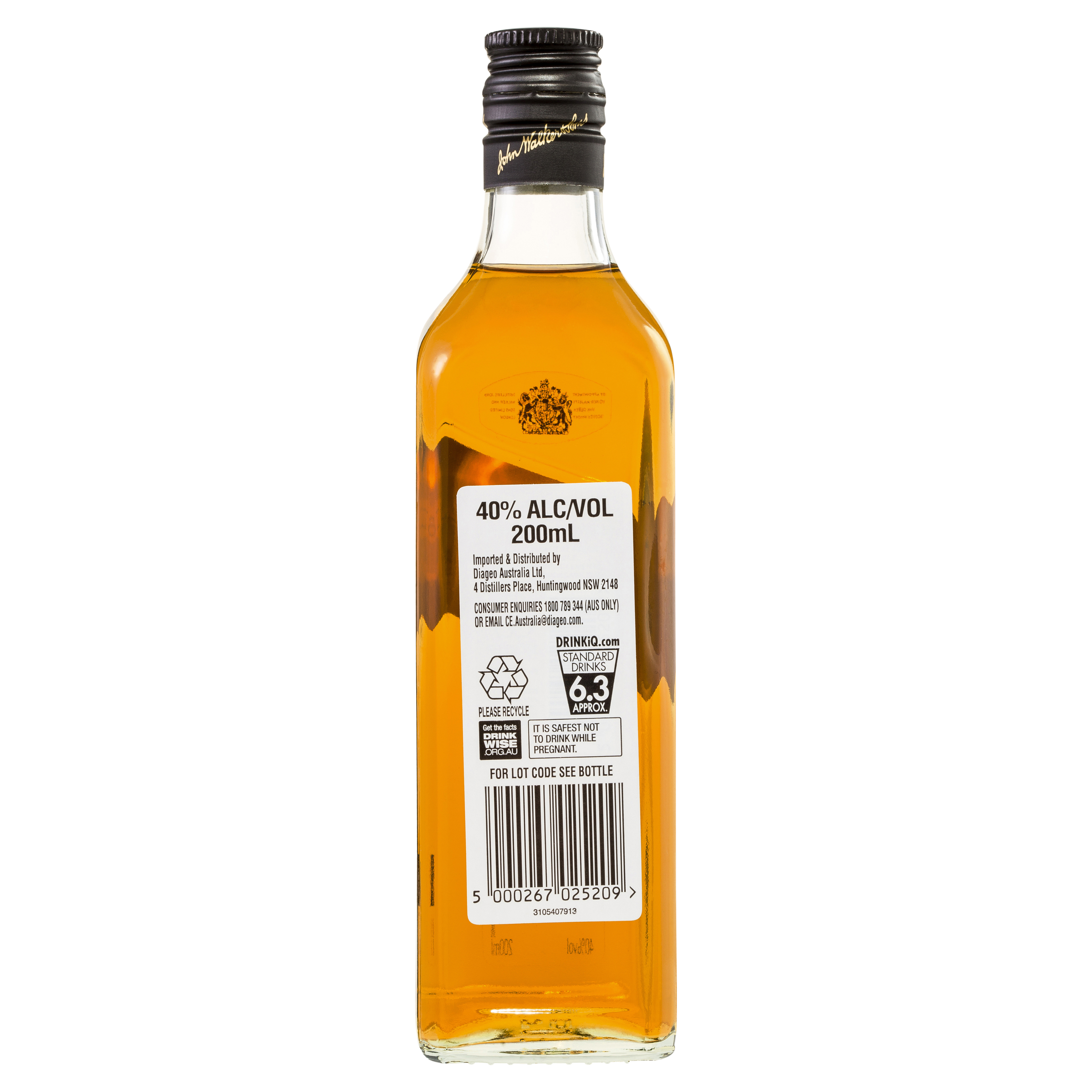 Johnnie Walker Black Scotch Whisky 200ml - Low Prices