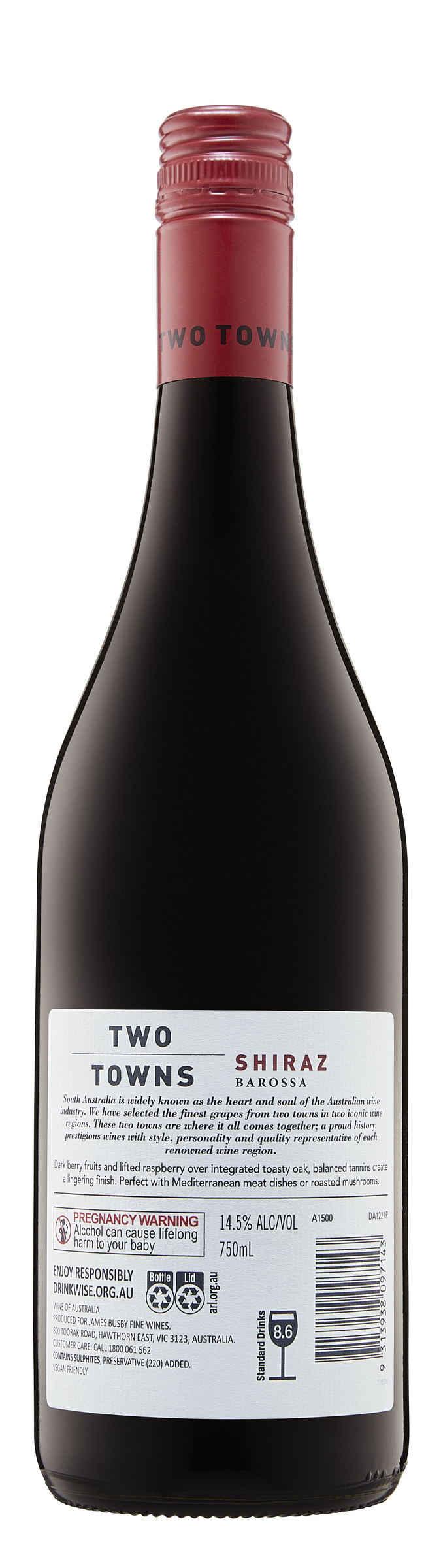 Two Towns Barossa Shiraz 750mL | Liquorland