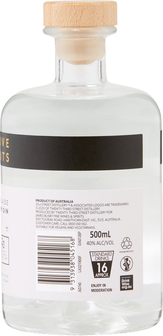 Buy Native Spirits Adelaide Classic Gin By 23rd Street 500mL Online