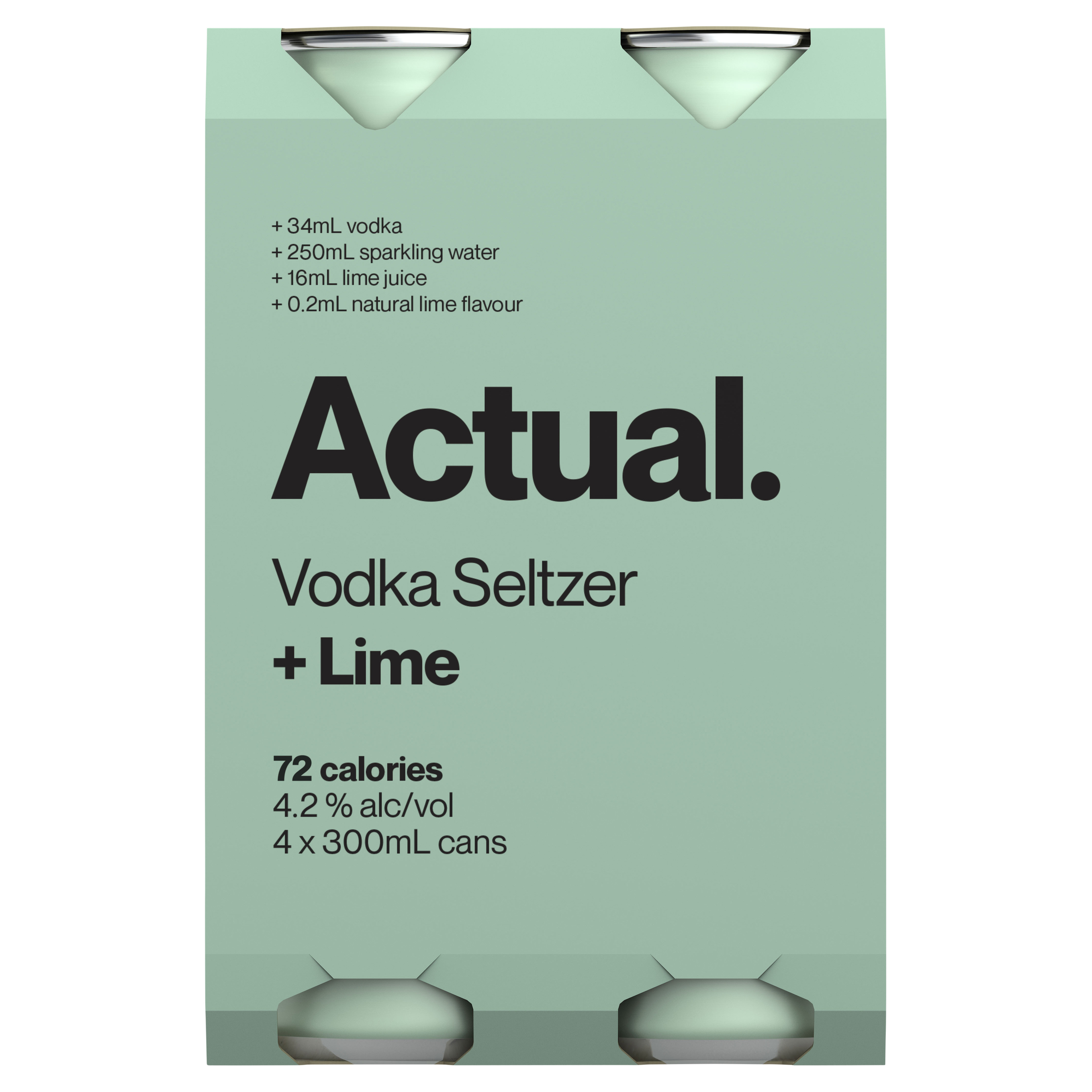 Actual Vodka Seltzer & Lime Cans 300mL | Liquorland