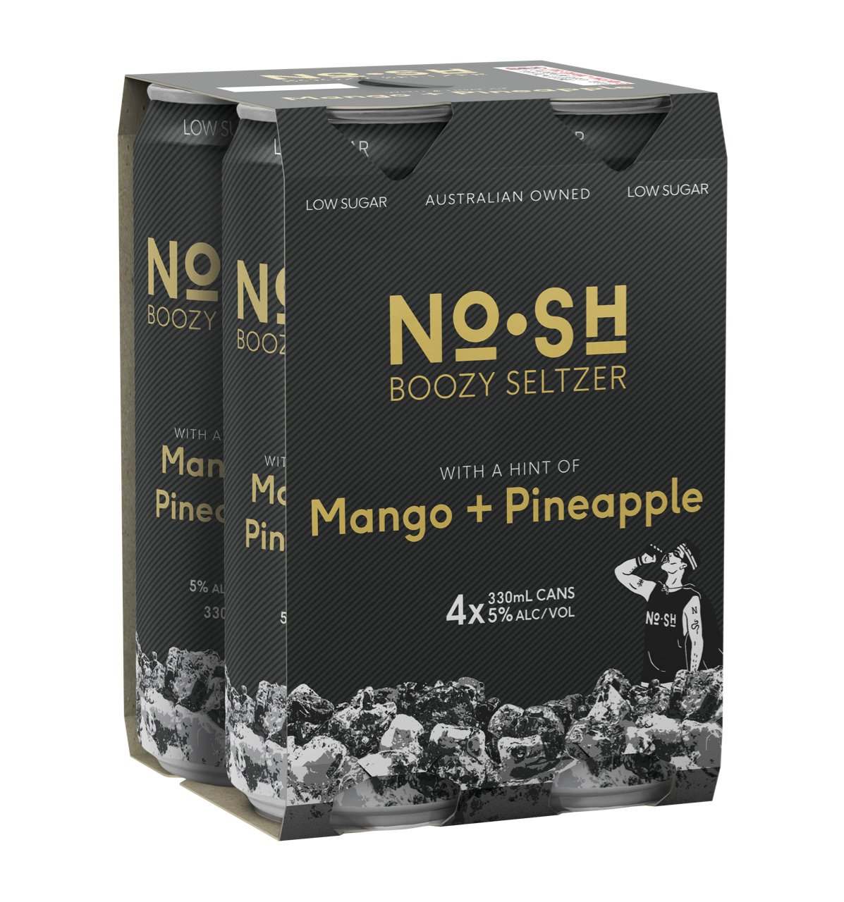 Nosh Boozy Seltzer Mango Pineapple - 4 & 16 Pack Deals