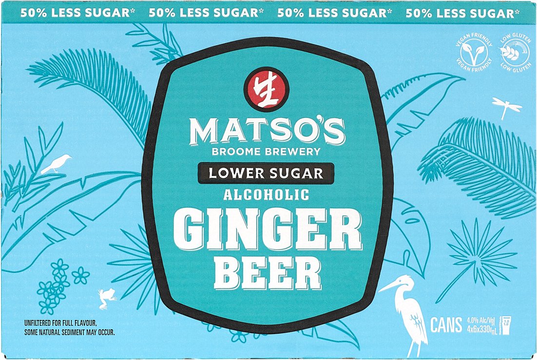 Matso's Lower Sugar Ginger Beer Can 330mL | Liquorland