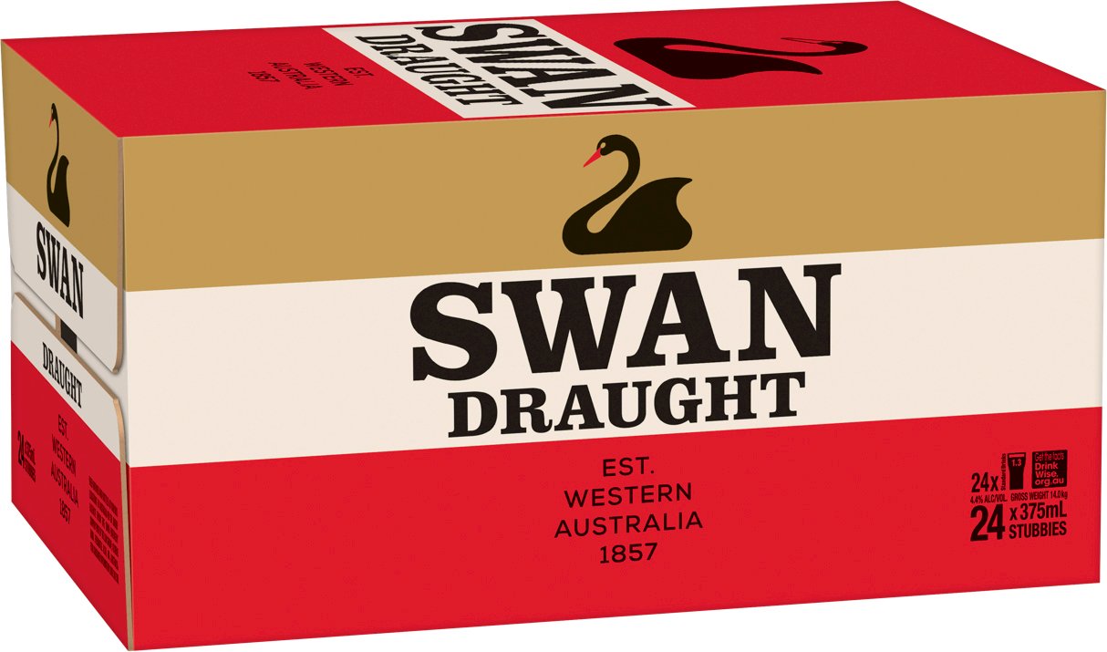 Swan Draught Bottle 375mL - Single, 6 & 24 Pack Deals