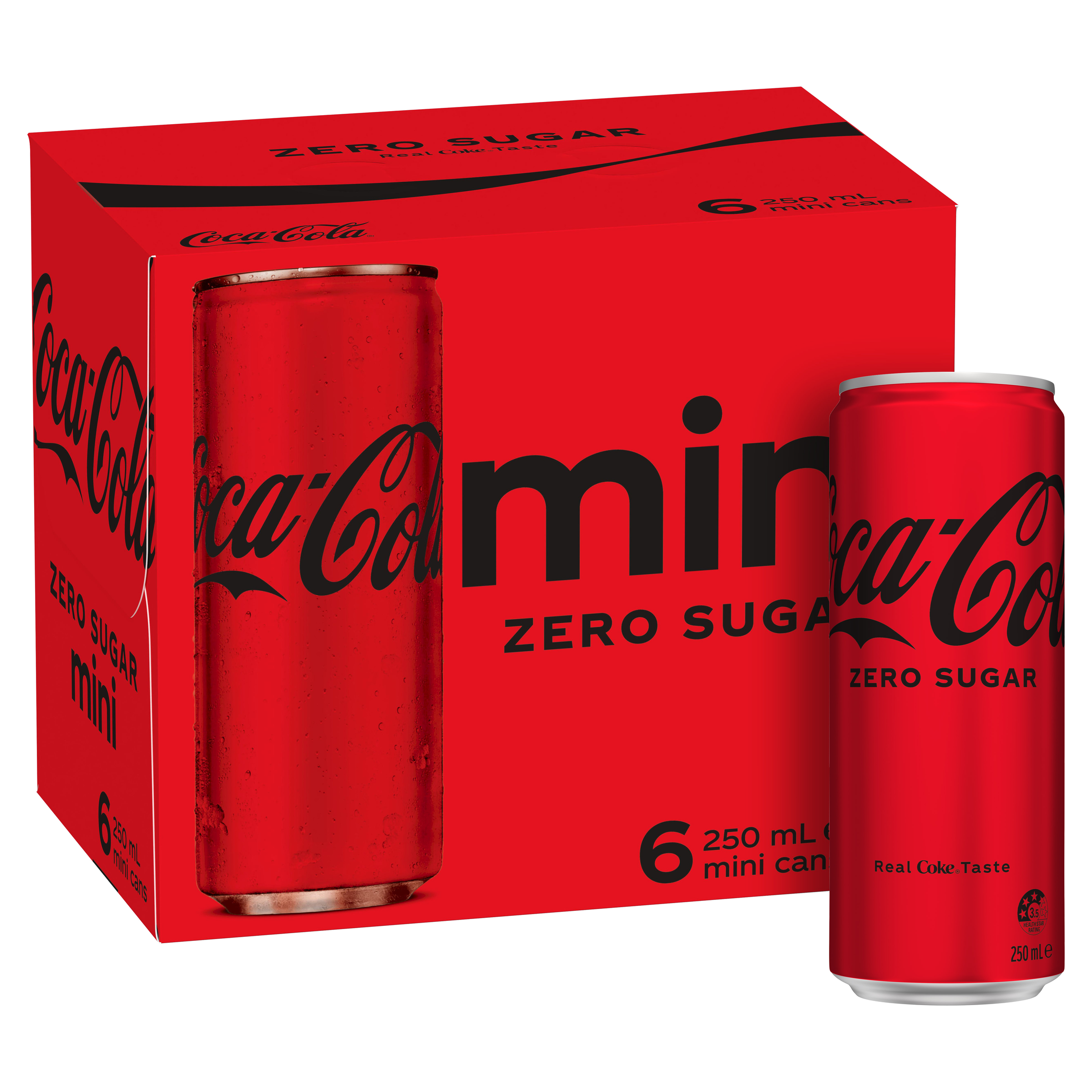 Coca Cola Zero Sugar Soft Drink Can 250mL | Liquorland