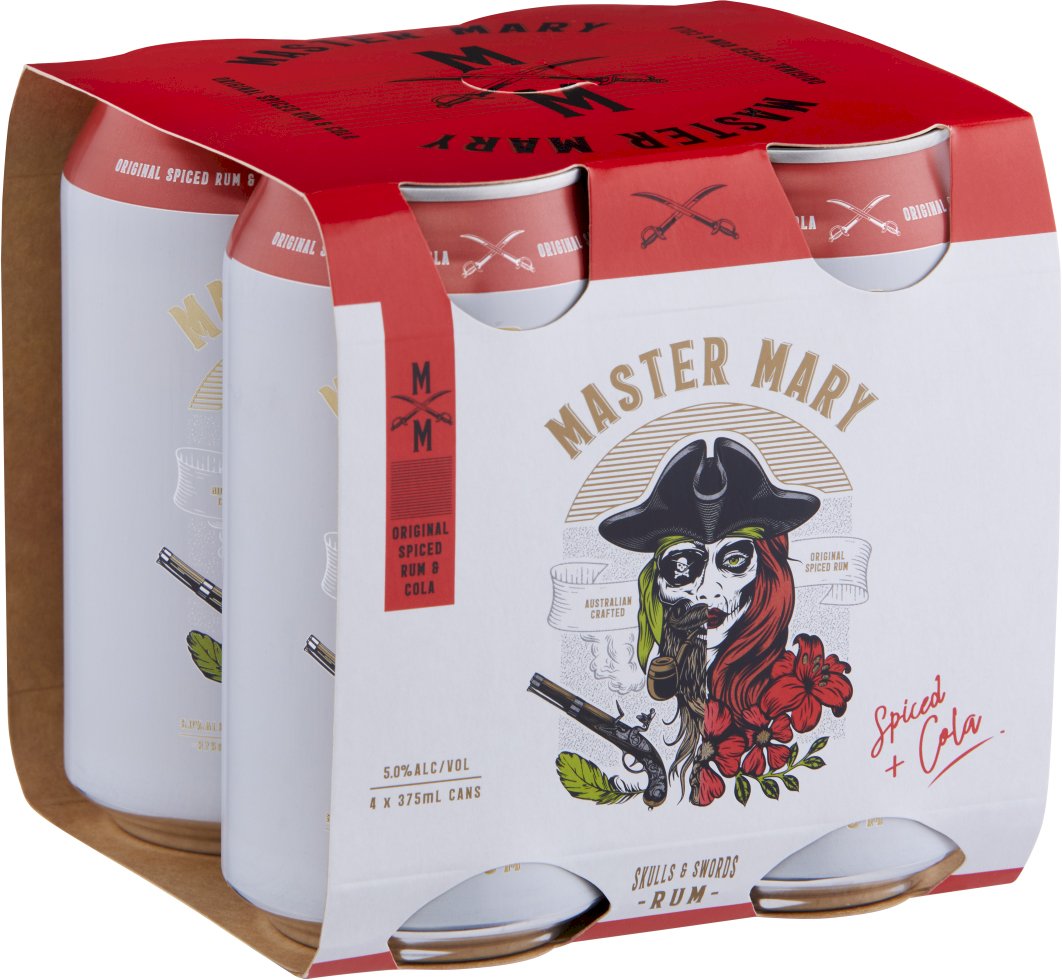 Buy Master Mary Spiced Rum and Cola Can 375ml Online