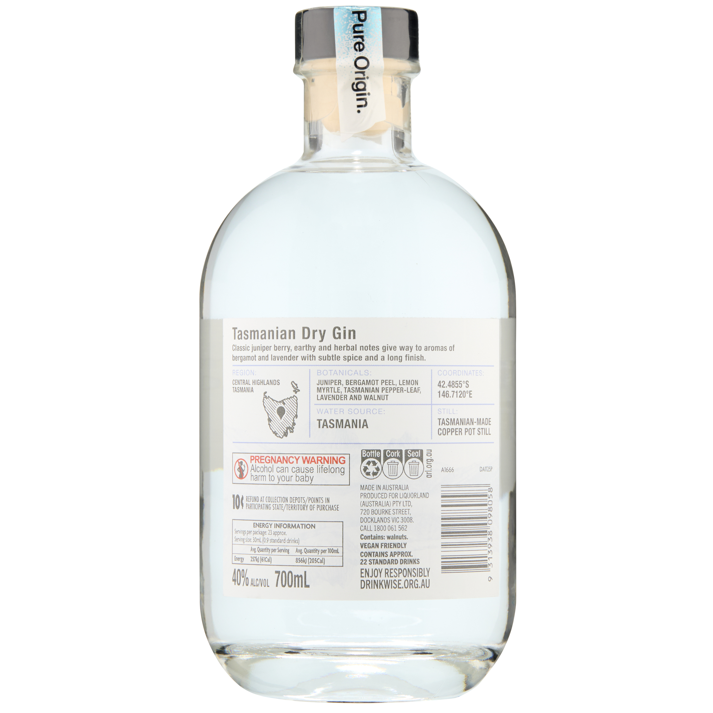 Pure Origin Tasmanian Gin 700mL | Liquorland