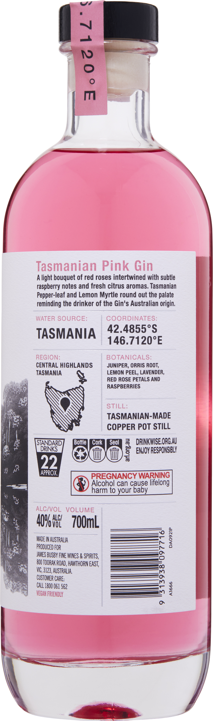 Pure Origin Tasmanian Pink Gin 700mL | Liquorland