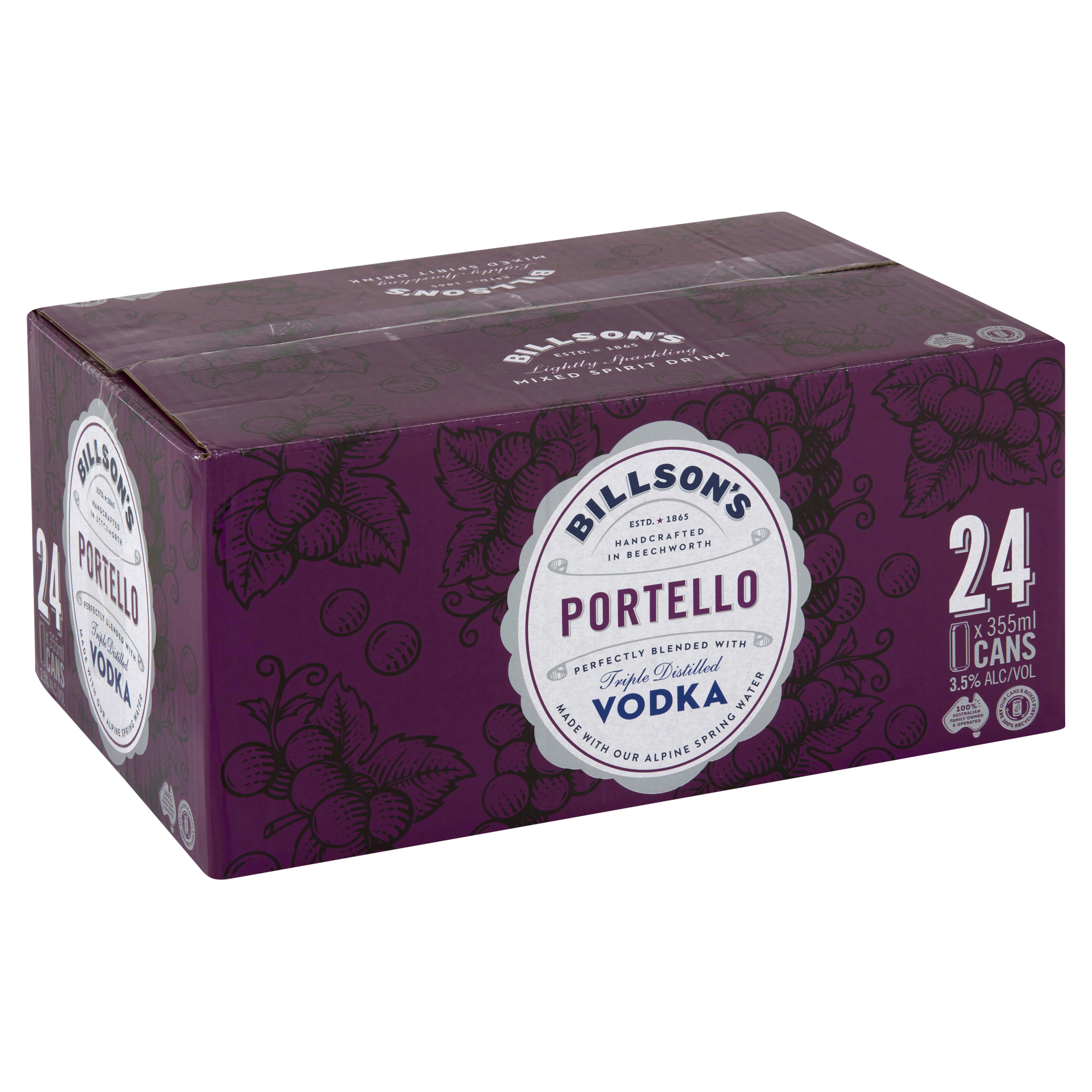 Billson's Portello Vodka - Single, 4 & 24 Pack Deals