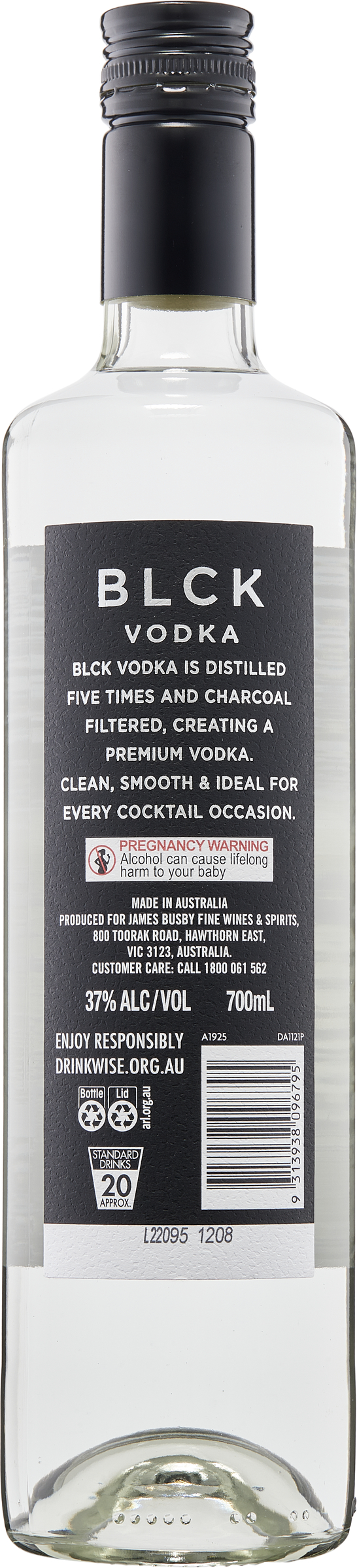 BLCK Vodka 700ml - Low Prices