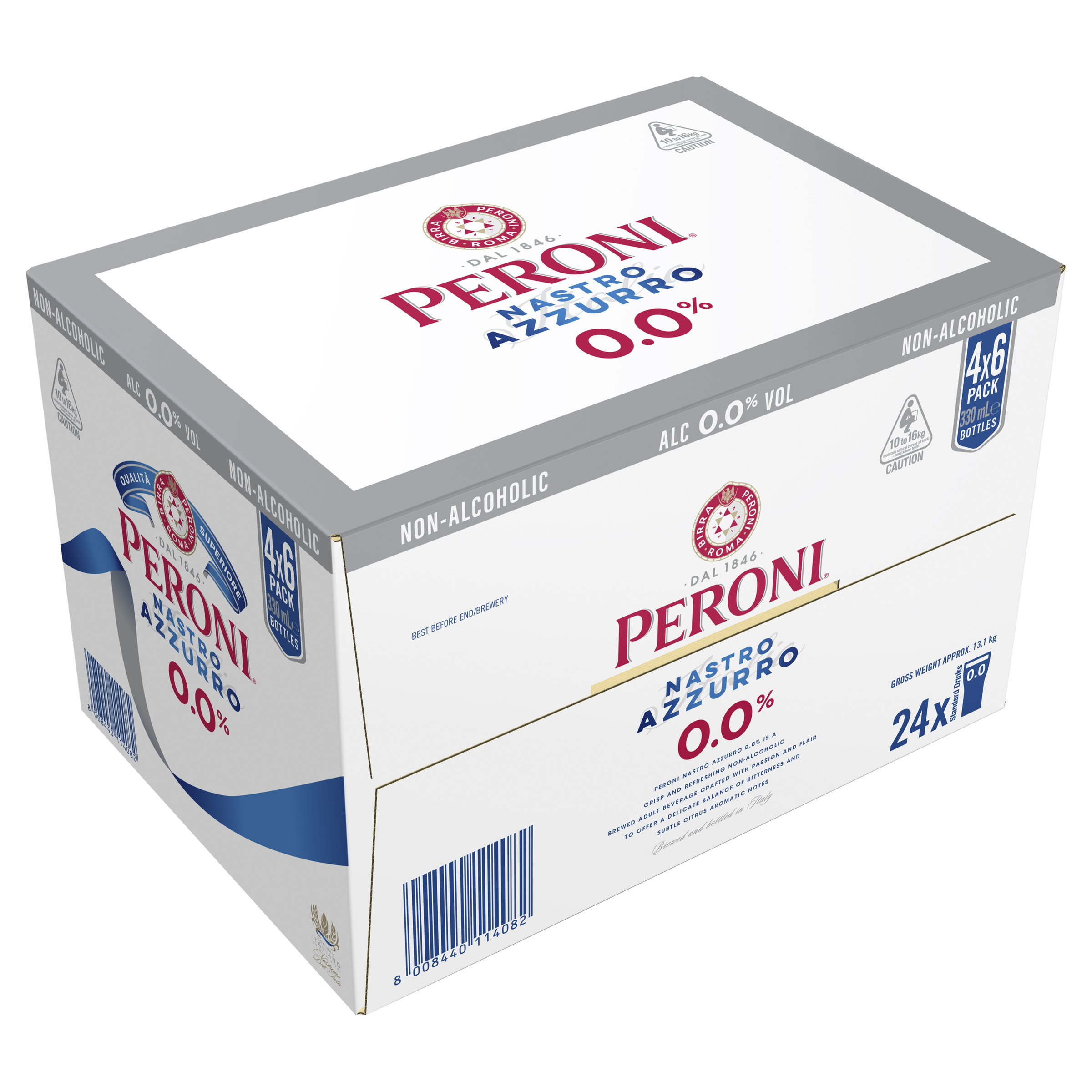 Peroni Nastro 0.0% Bottle 330mL - Single, 6 & 24 Pack Deals