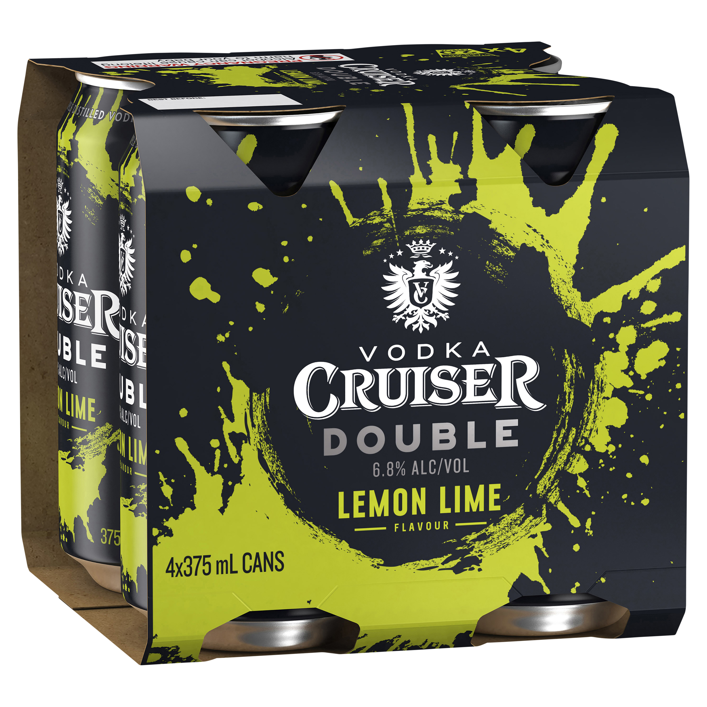 Vodka Cruiser Double Lemon Lime Can 375mL - Single, 4 & 24 Pack Deals