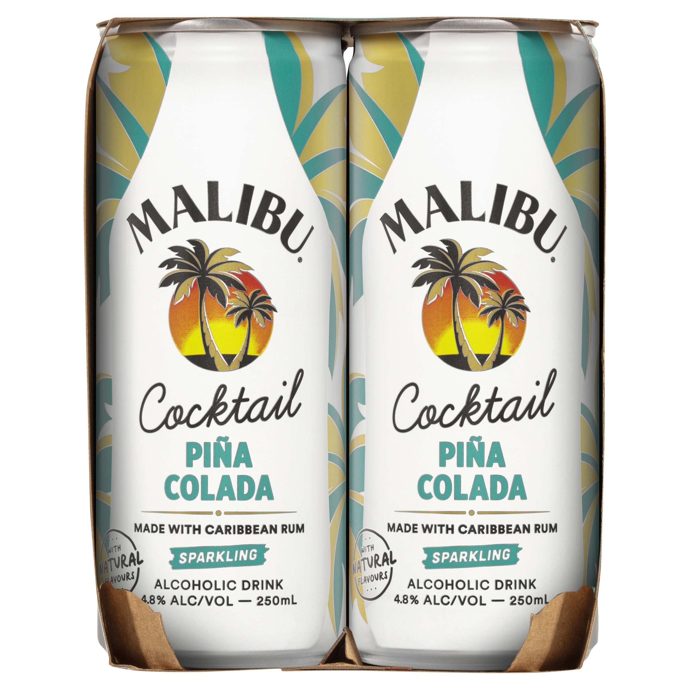 Malibu Cocktails Pina Colada Can 250mL - Single, 4 & 24 Pack Deals