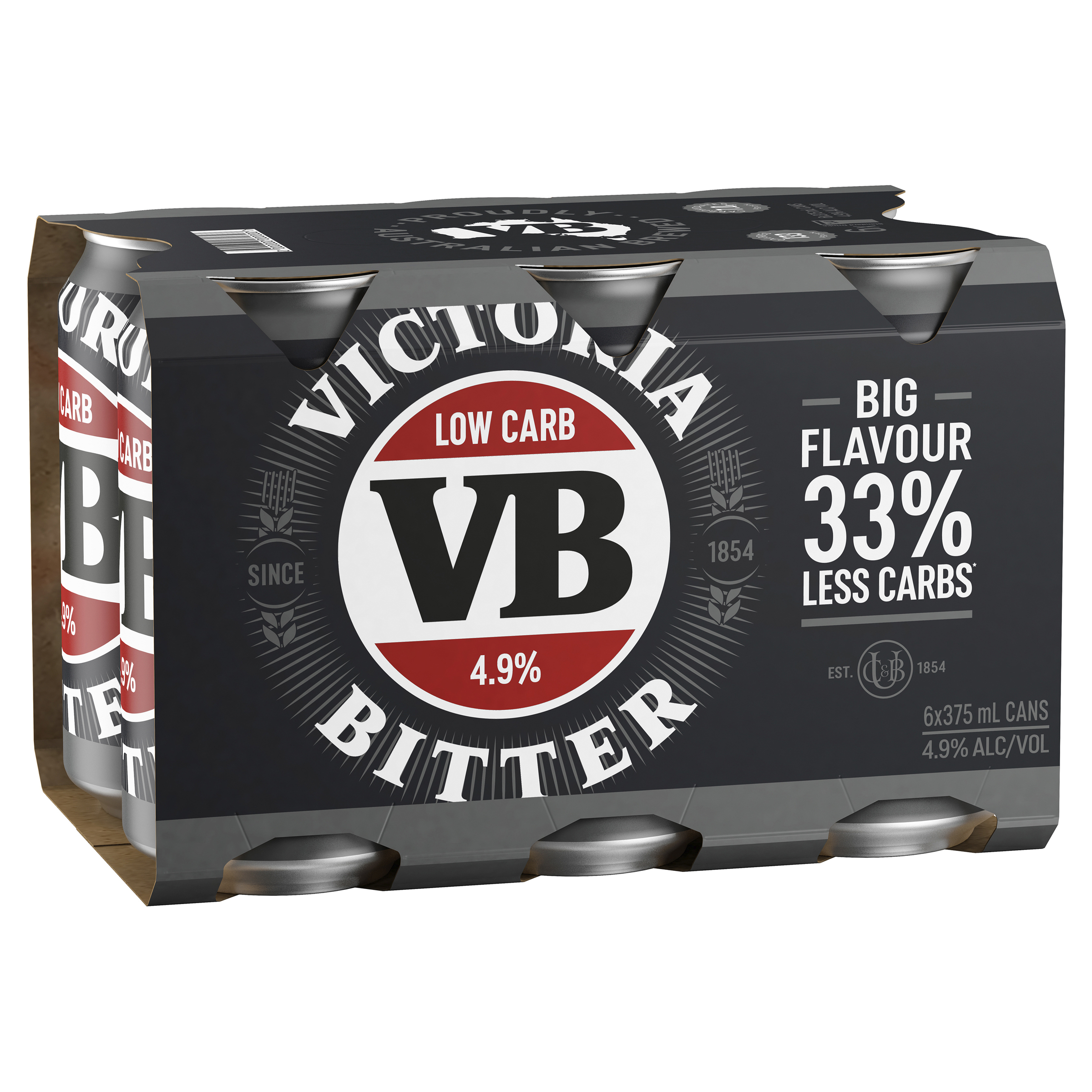 Victoria Bitter Low Carb Can 375mL - Single, 6 & 24 Pack Deals