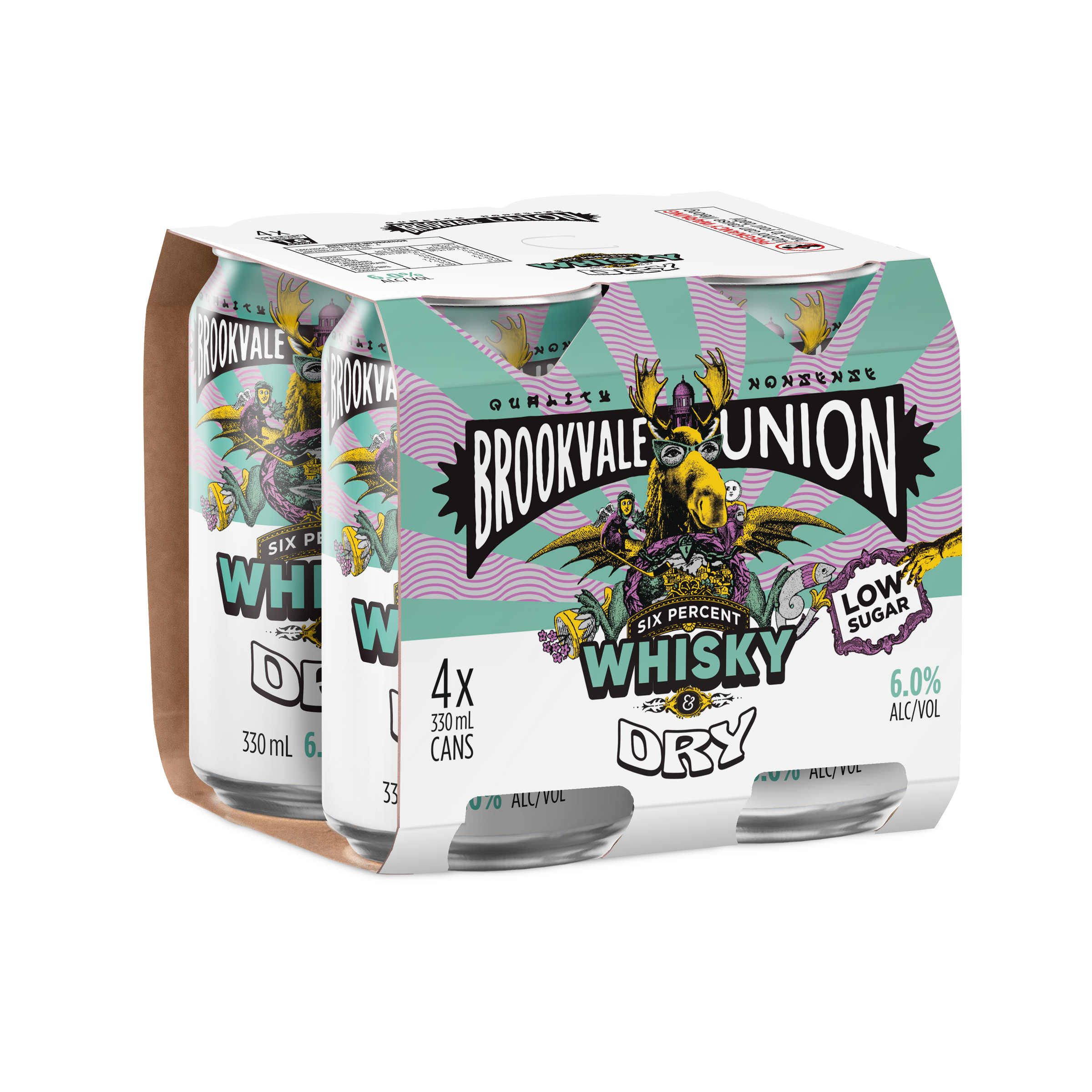 Brookvale Union Whisky & Dry Can 330mL - Single, 4 & 24 Pack Deals