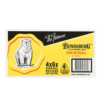 Bundaberg & Cola Bottle 345mL | Liquorland