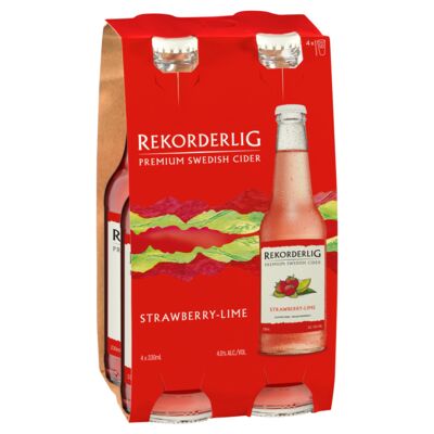 Buy Rekorderlig Strawberry Lime Cider >>> 330ml Bottle